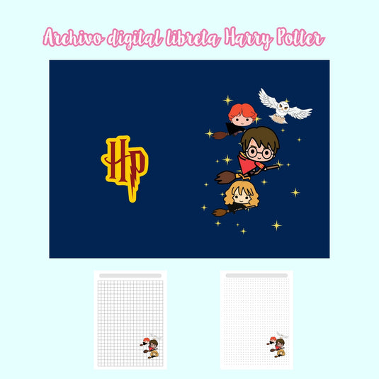 Archivo digital portada harry potter libreta tamaño A6 – Papers Scrap